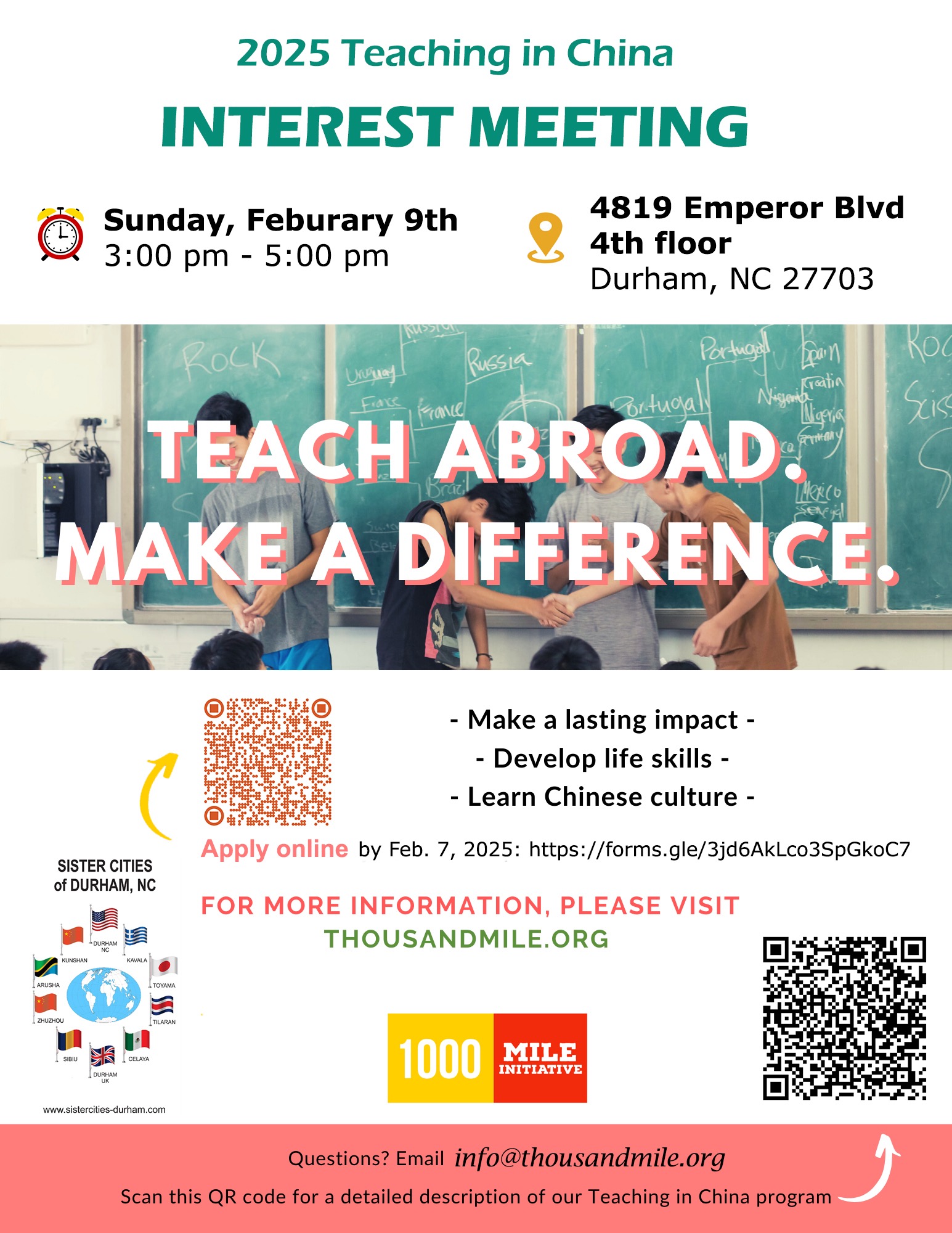 2025 Program – Thousand Miles Initiative
